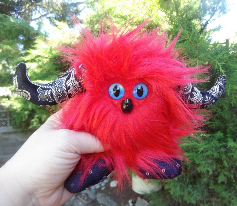 Weighted Stuffed monster Cherry the Woobie Monster | Etsy