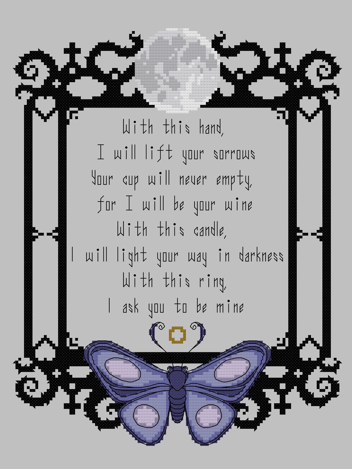 Corpse Bride Wedding Vows Cross Stitch Pattern - Etsy