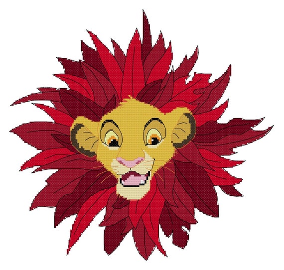 Lion King Simba Leaf Mane Cross Stitch Pattern - Etsy