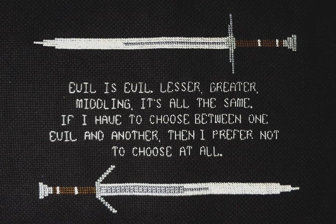 Evil is Evil the Witcher Quote Cross Stitch Pattern - Etsy