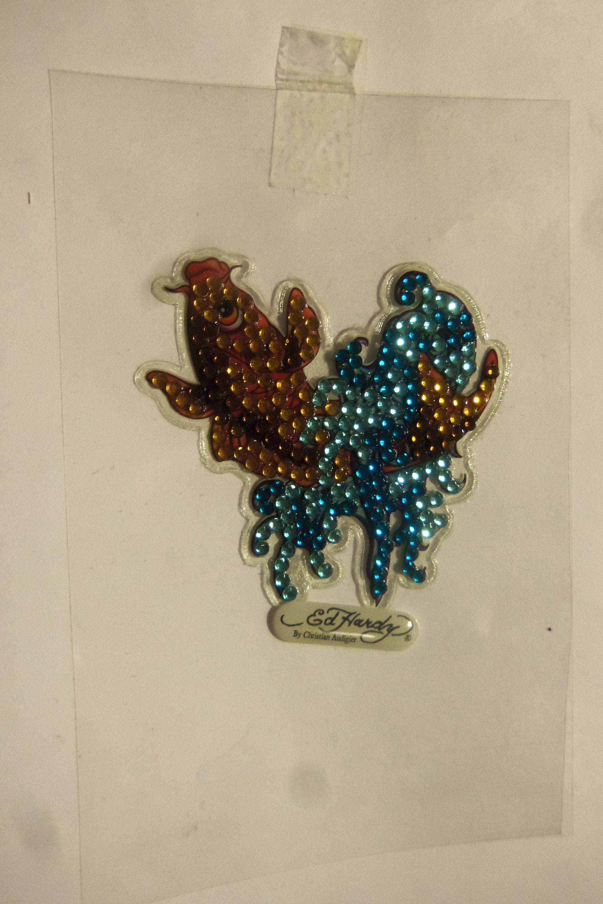 Vintage Ed Hardy Koi Fish Goldfish Bling Rhinestones Phone Sticker ...