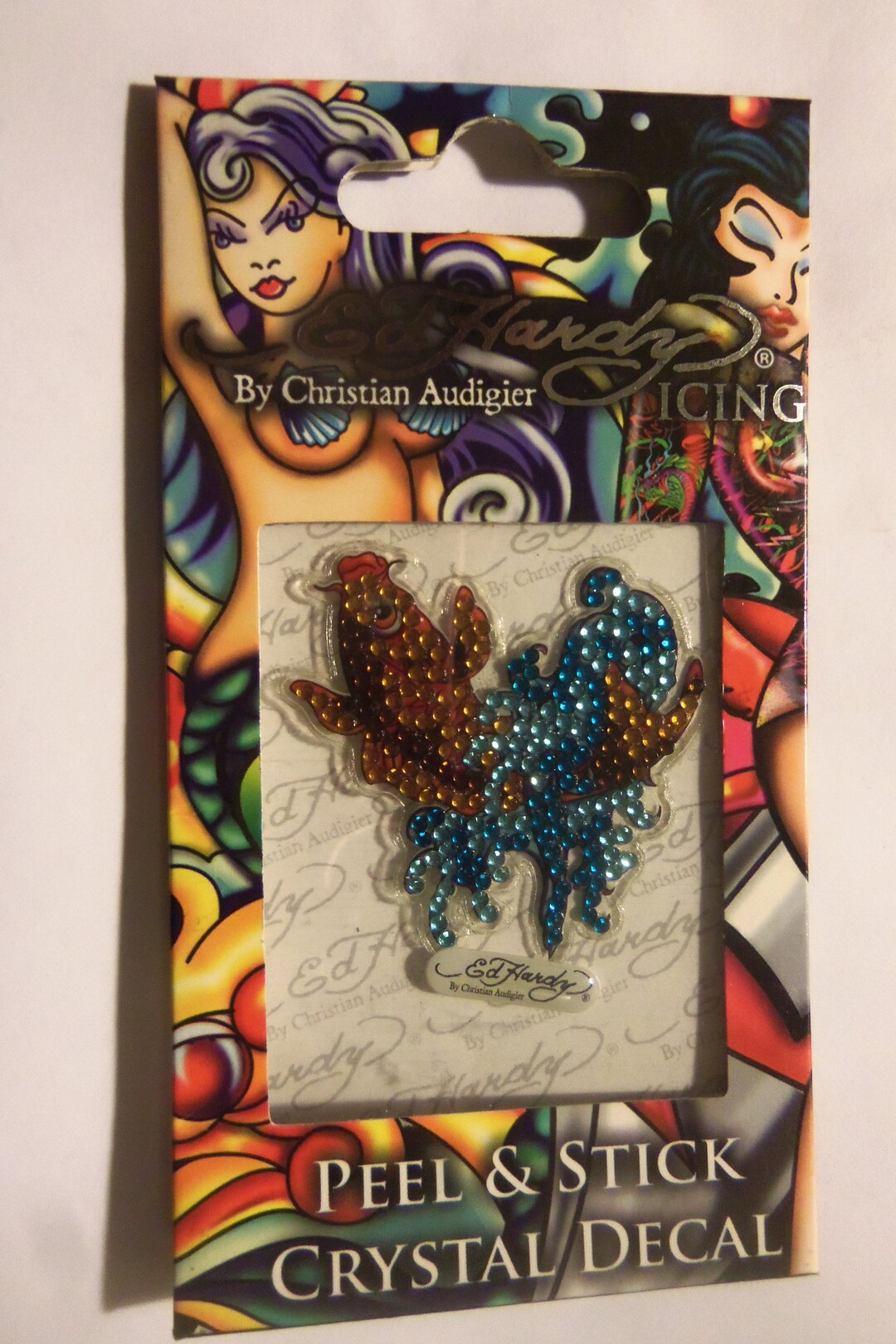 Vintage Ed Hardy Koi Fish Goldfish Bling Rhinestones Phone Sticker ...