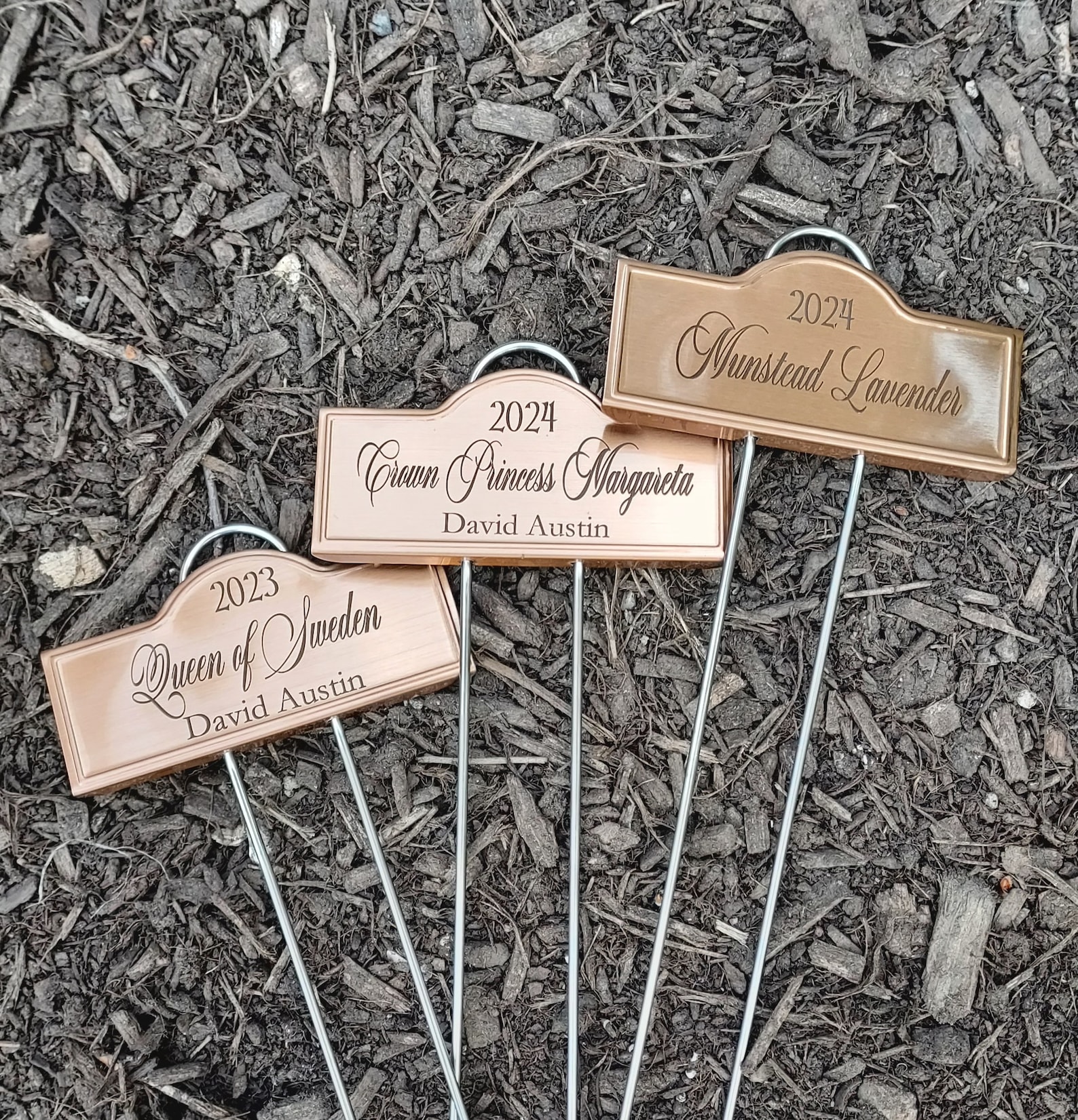 Custom Laser Engraved Copper Plant Rose Markers Stakes Garden ...