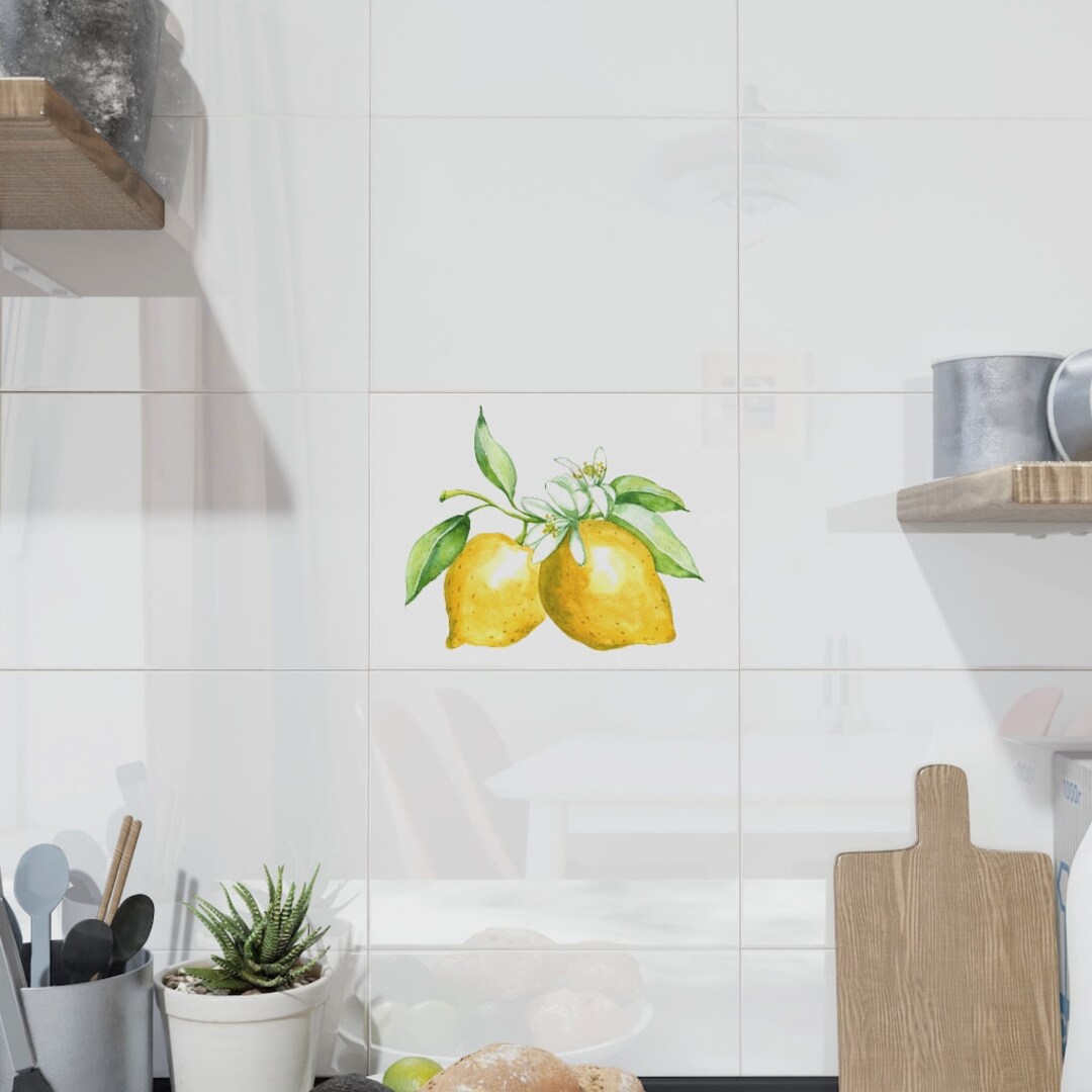 Lemons Ceramic Focal Tile for Kitchen or Bath Backsplash - Etsy