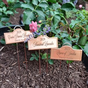 Custom Laser Engraved Copper Plant Rose Markers Stakes Garden ...