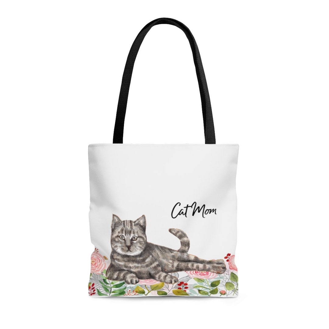 Cat Mom Canvas Tote Bag Cute Cat Shopping Bag for Cat Mom Gift - Etsy