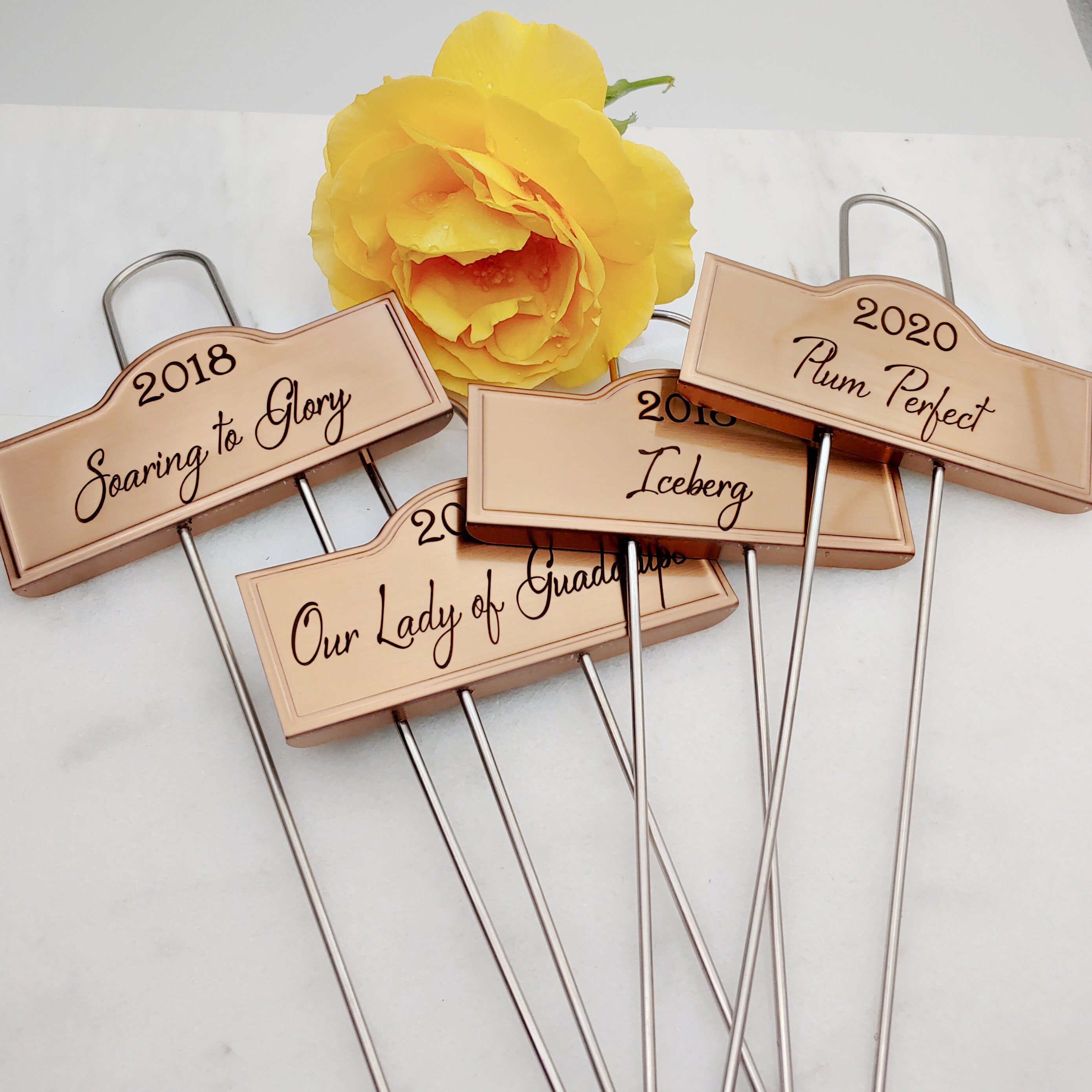 Custom Laser Engraved Copper Plant Rose Markers Stakes Garden | Etsy