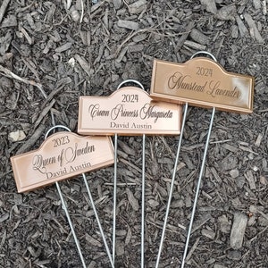Custom Laser Engraved Copper Plant Rose Markers Stakes Garden ...