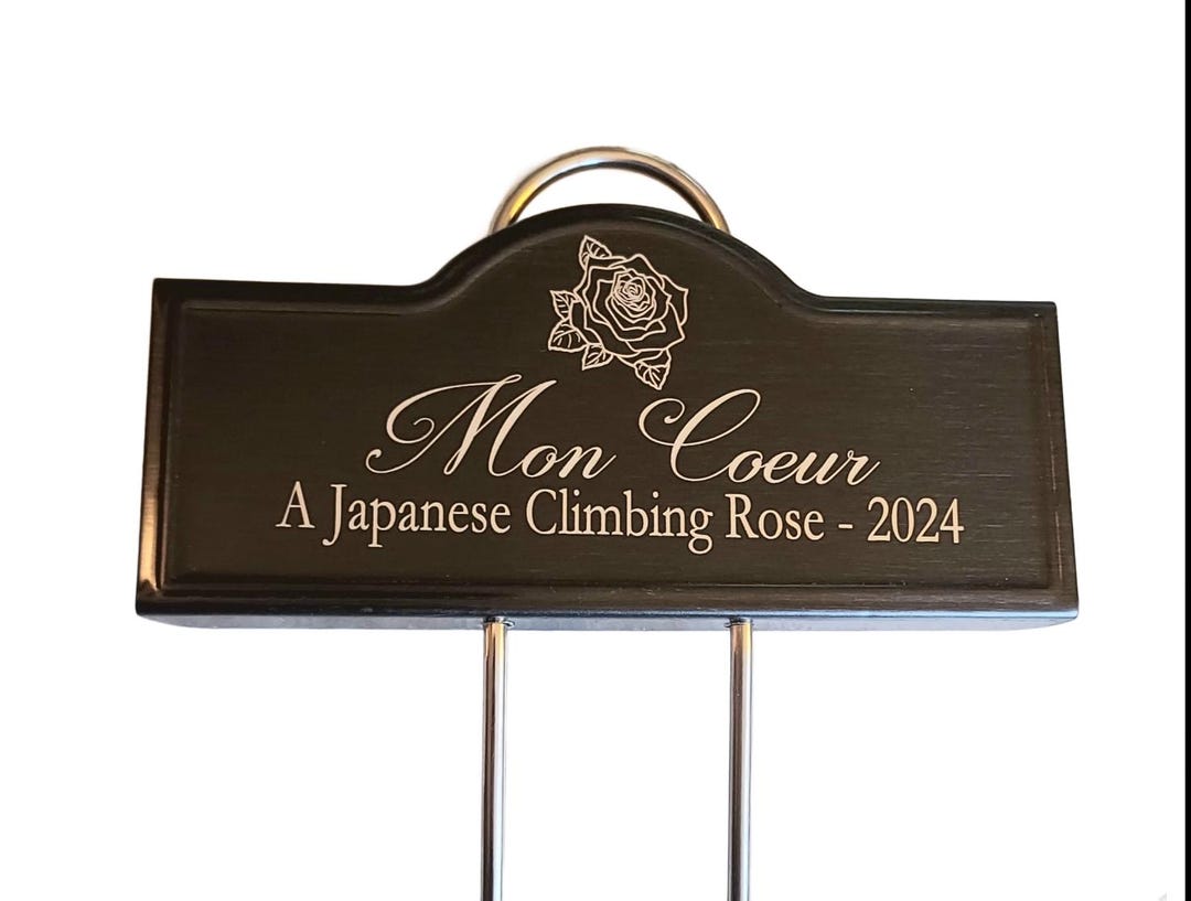 Custom Laser Engraved Black Plant Rose Markers Stakes Garden ...