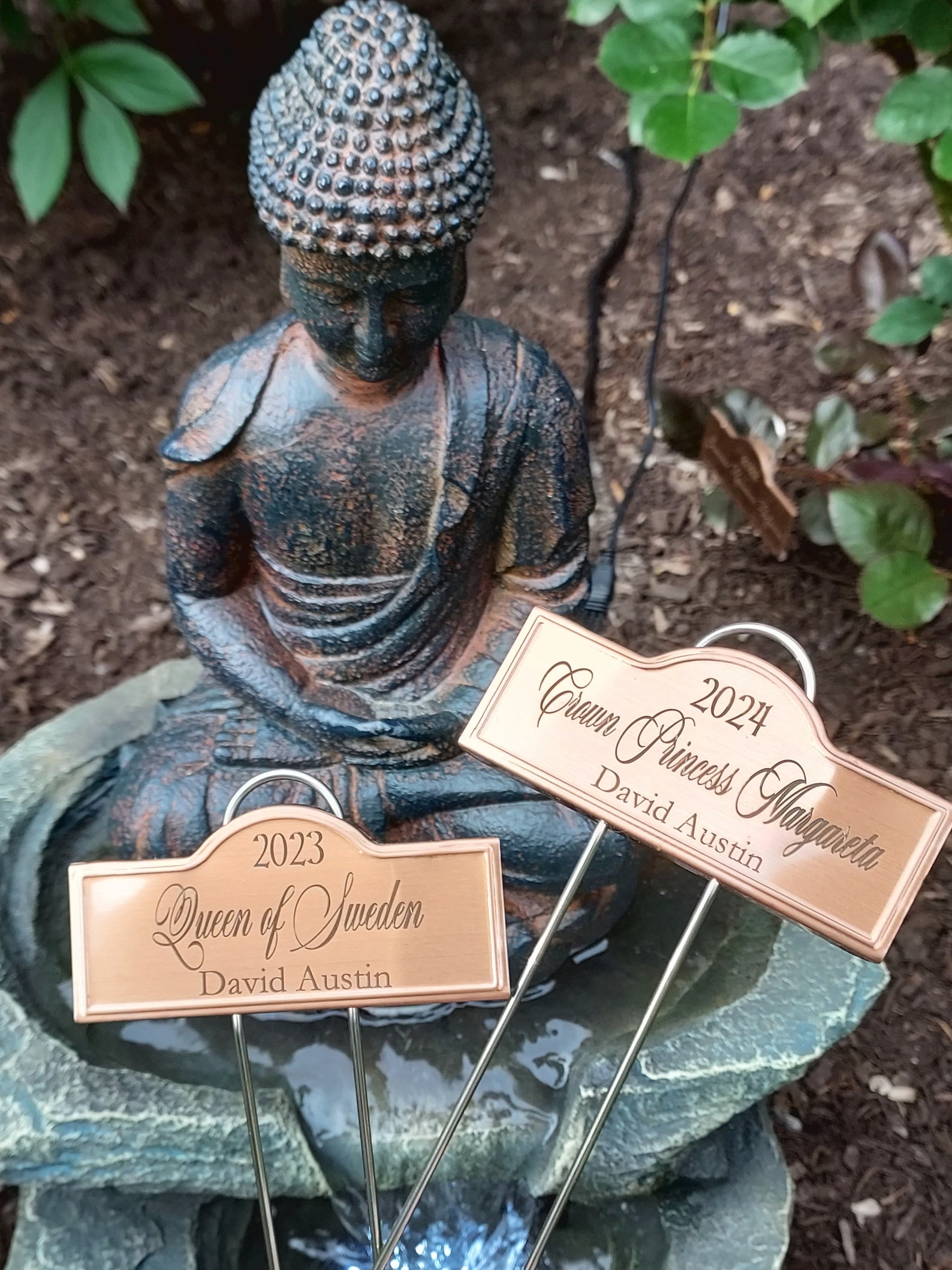 Custom Laser Engraved Copper Plant Rose Markers Stakes Garden ...