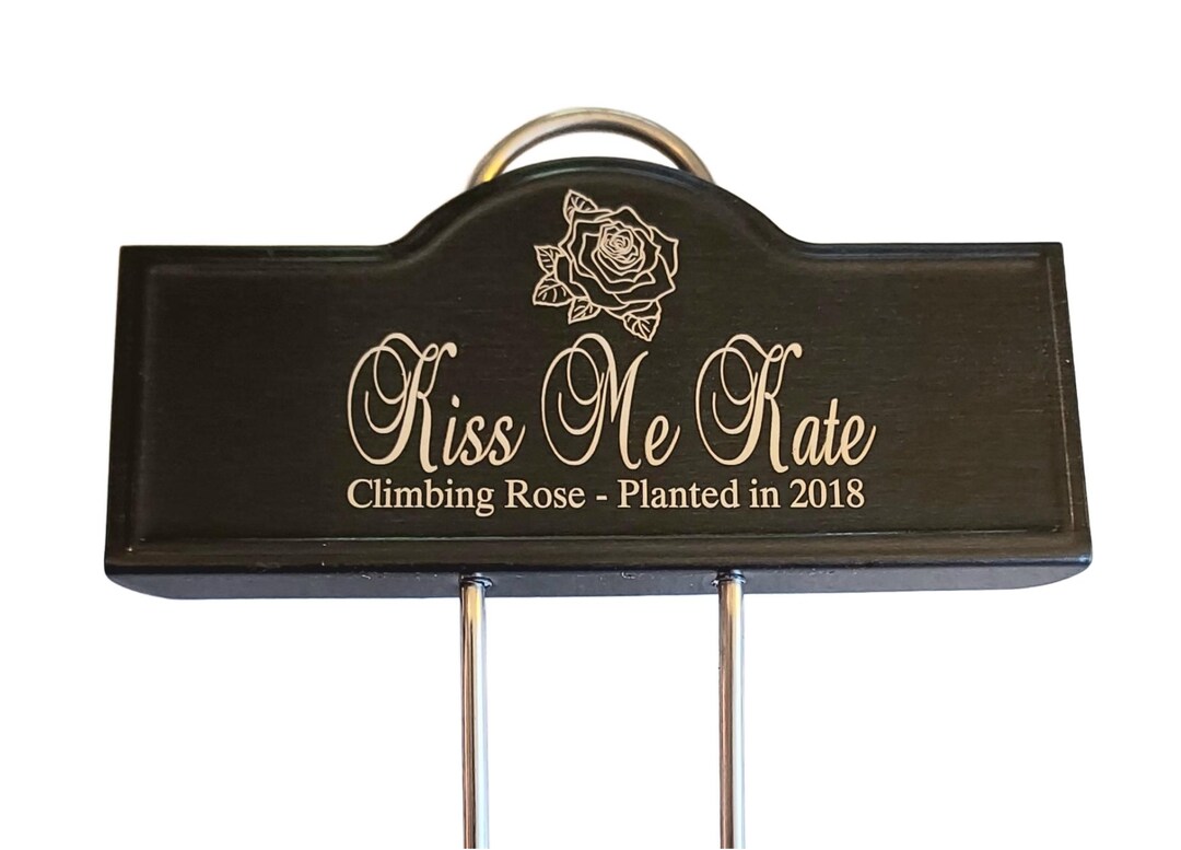 Custom Laser Engraved Black Plant Rose Markers Stakes Garden ...