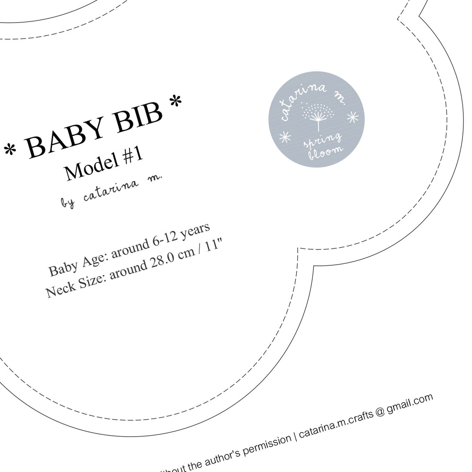 PDF SEWING PATTERN Dribble Bib Model N.1 Catarina M. - Etsy UK