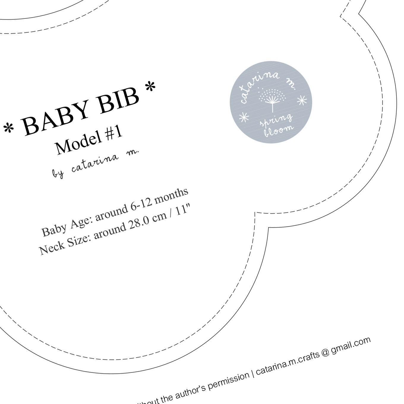 PDF SEWING PATTERN Dribble Bib Model N.1 Catarina M. - Etsy UK