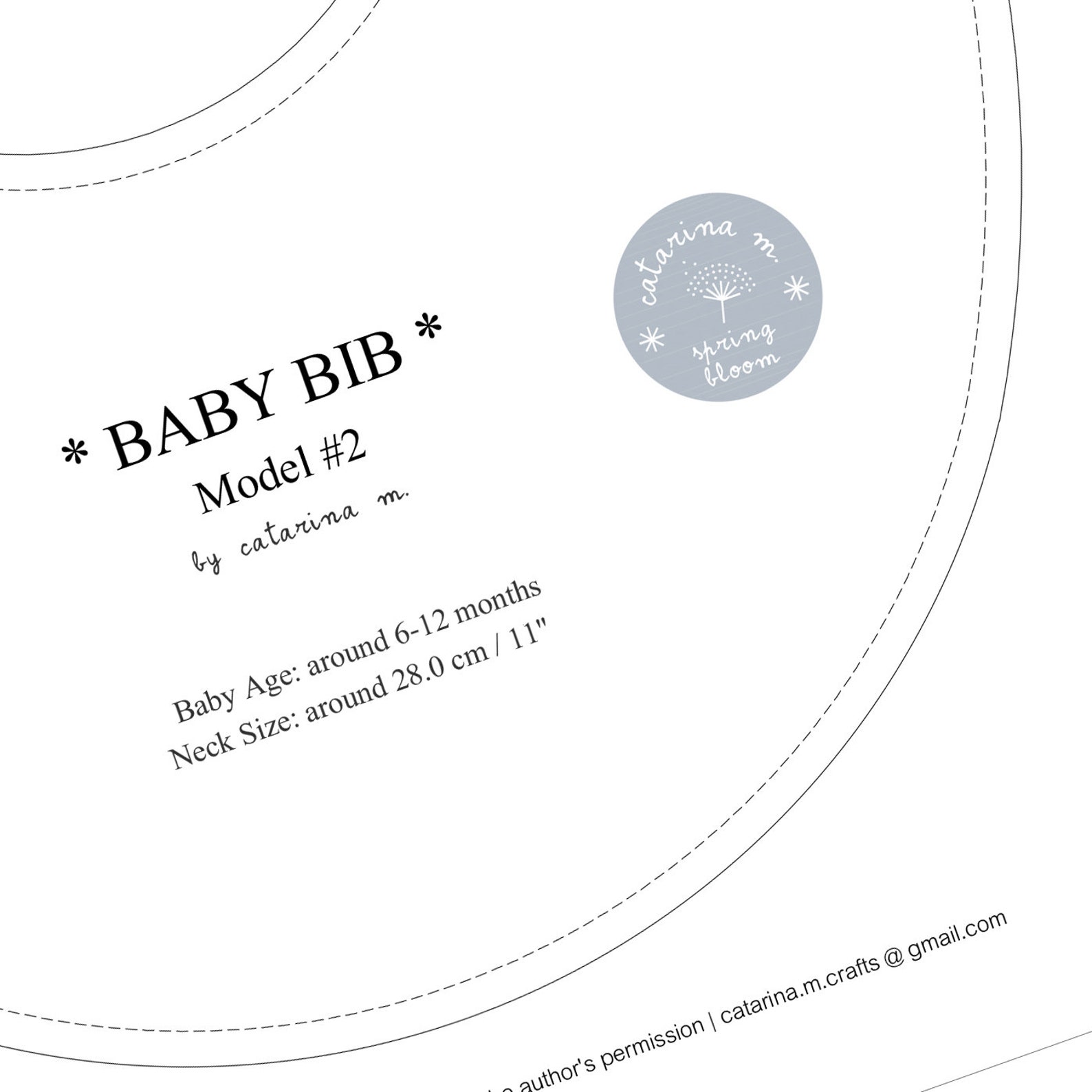 PDF SEWING PATTERN * Dribble Bib Model N.2 * Catarina M. * English - Etsy