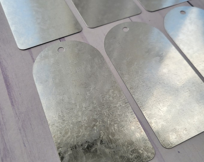 Last Ones - Galvanized Metal Gift Tags: Blank Tin Ornaments, Craft ...