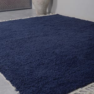 Moroccan Cobalt Blue Rug - Moroccan Solid Rug - Beni Ourain Rug ...