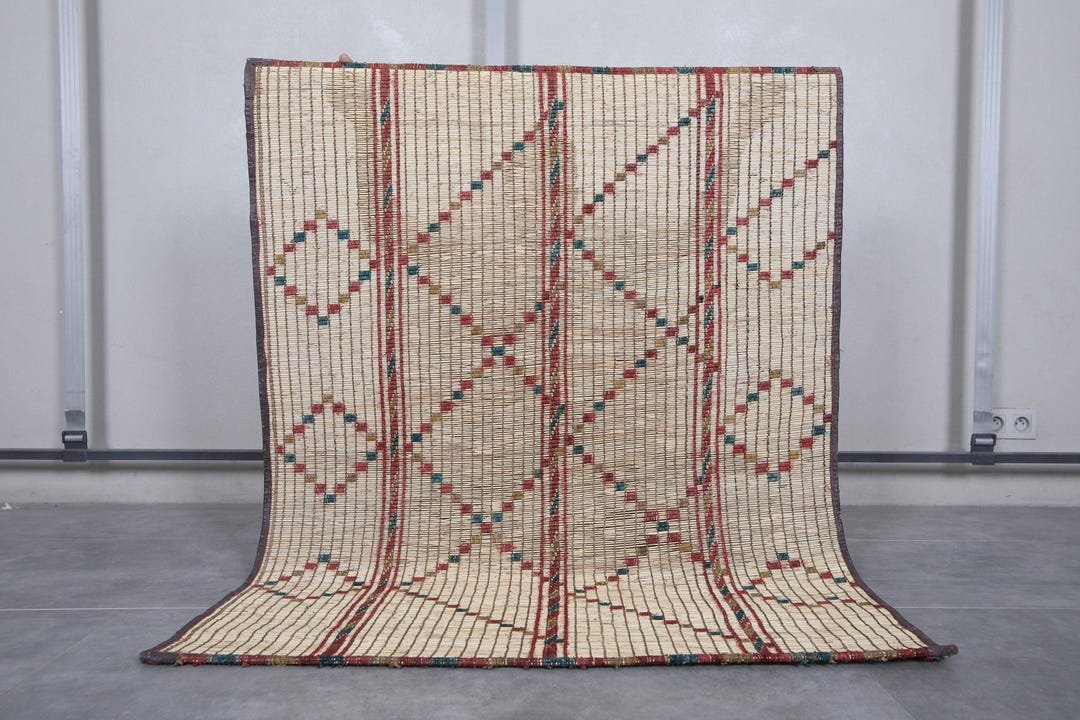 Vintage Tuareg Mat 3.8 X 5.1 Feet Handmade Tuareg Mat - Reed and ...