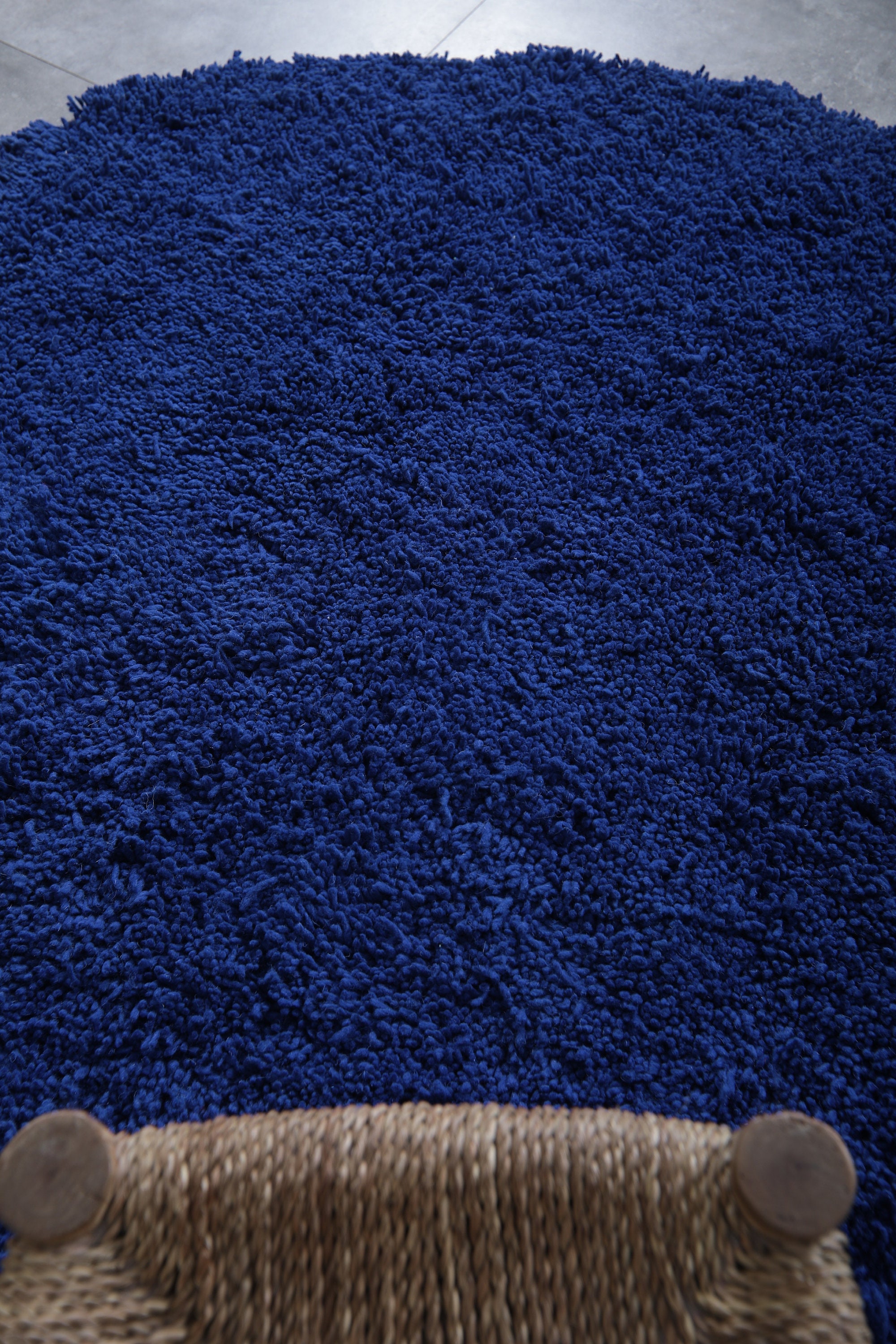 Custom Blue Round Rug - Custom Round Rug - Berber Rug - Wool Round Rug ...