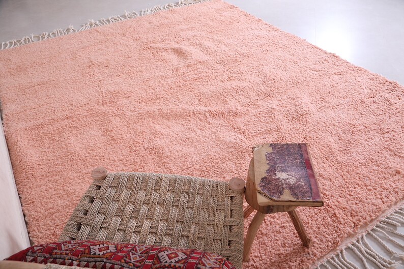 Moroccan Rug Rose Solid Rose Rug Moroccan Rug Wool - Etsy