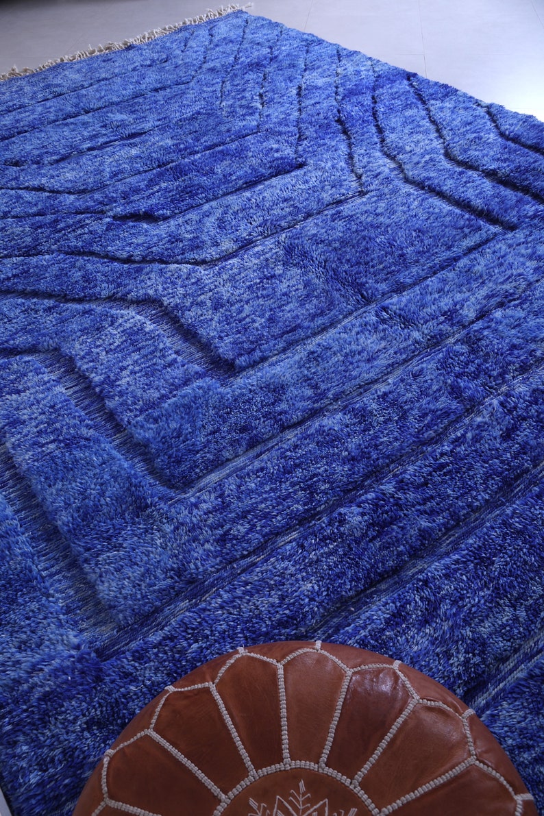 Moroccan Rug Blue Moroccan Rug Contemporary Custom Area - Etsy