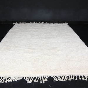 Moroccan Rug Ivory - Solid Creamy Rug - Plain Cream Rug - Wool Berber ...
