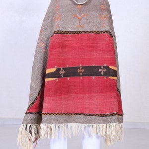 Gray Burnous Berber Burnous Berber Cape Moroccan Burnous Hooded Cape ...