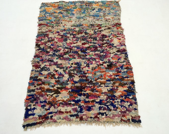Exceptional Vintage Tribal Azilal Rug Azilal Boucherouite 4x5 Cultural ...