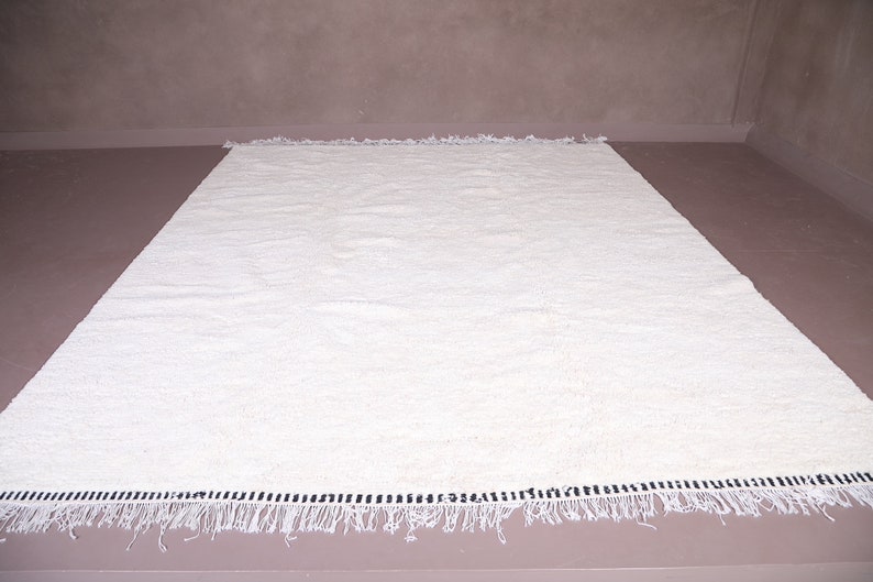 Moroccan Rug White Solid White Rug Plain White Rug Wool - Etsy