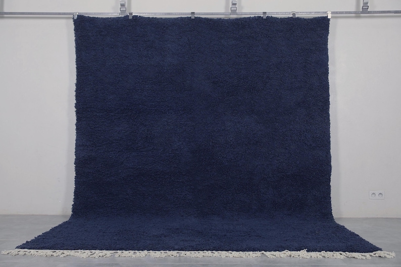 Moroccan Cobalt Blue Rug - Moroccan Solid Rug - Beni Ourain Rug ...