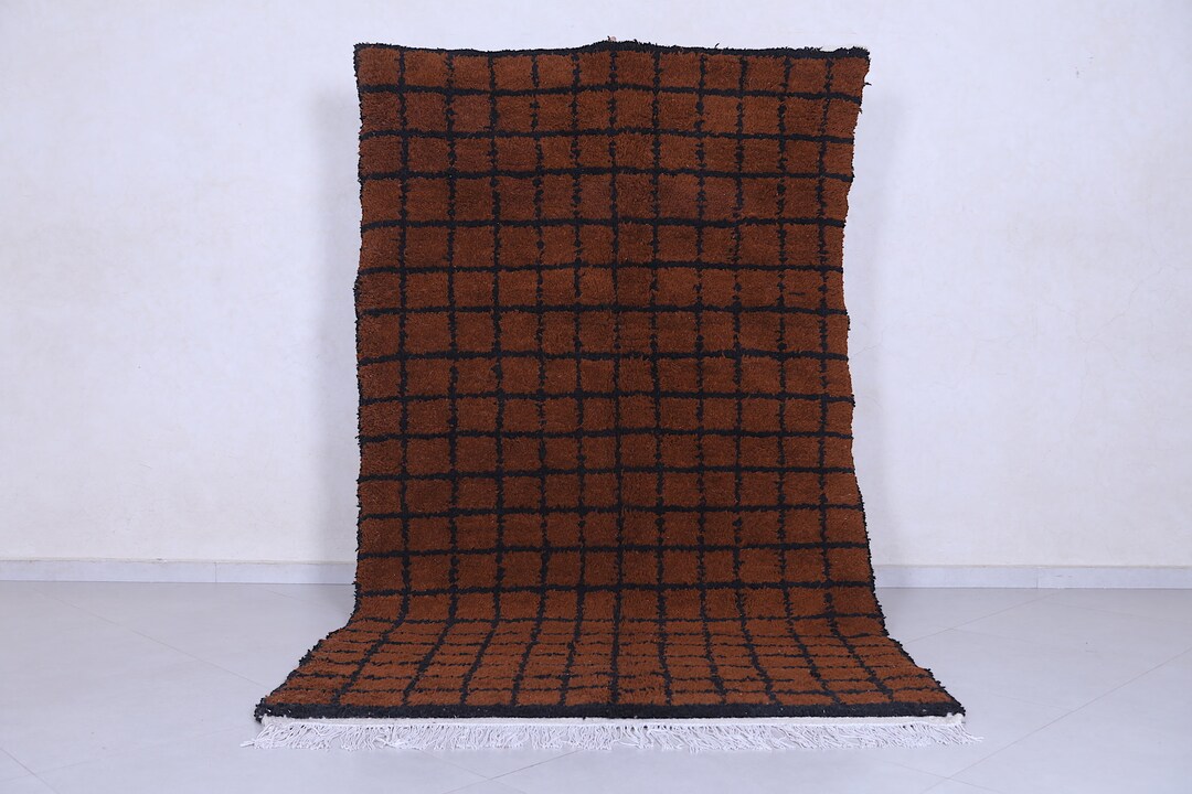 Authentic Moroccan Rug 5.1 X 8.8 Feet Brown Berber Rug Moroccan Area ...