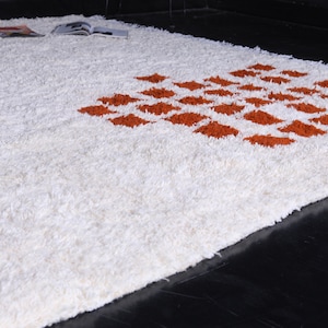 Checkered Rug - Moroccan Rug Checkered - Red Checkered Rug - Handmade ...