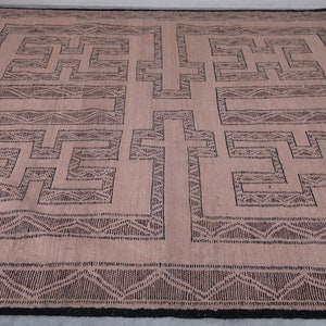 Amazing Flat Woven Rug With Tuareg Style - Handmade Moroccan Mat ...