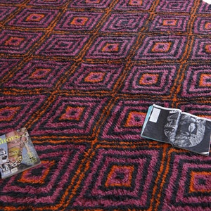 Moroccan Purple Rug Hand Knotted Rug Purple Rug Moroccan Rug Moroccan ...