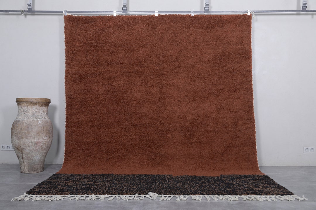 Moroccan Rug Brown - Solid Rug - Brown Area Rug - Beni Ourain Rug ...