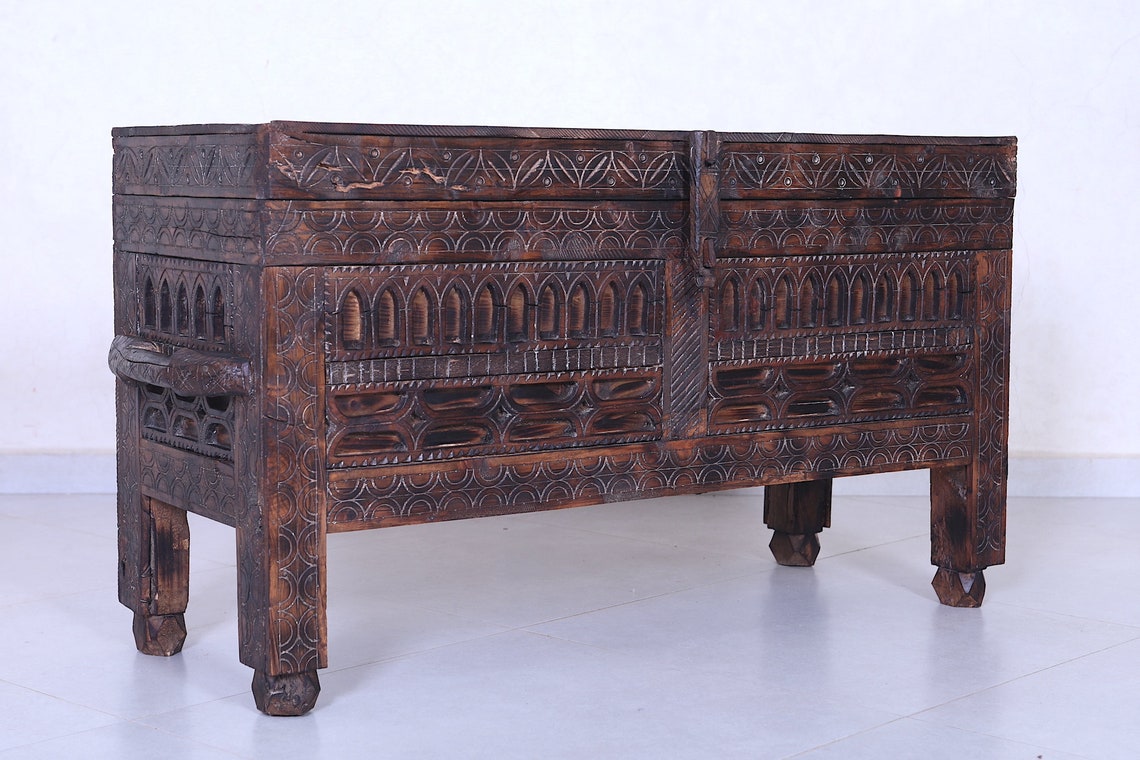 Wooden Chest Vintage Moroccan Chest Berber Wooden Chest | Etsy
