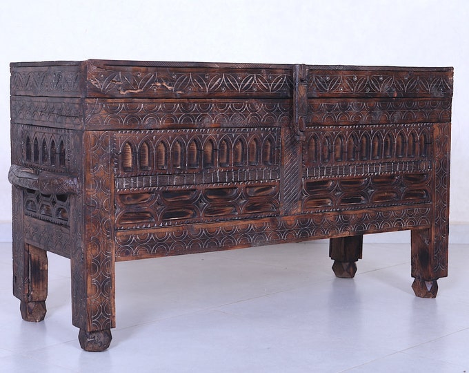 Wooden Chest Vintage Moroccan Chest Berber Wooden Chest - Etsy