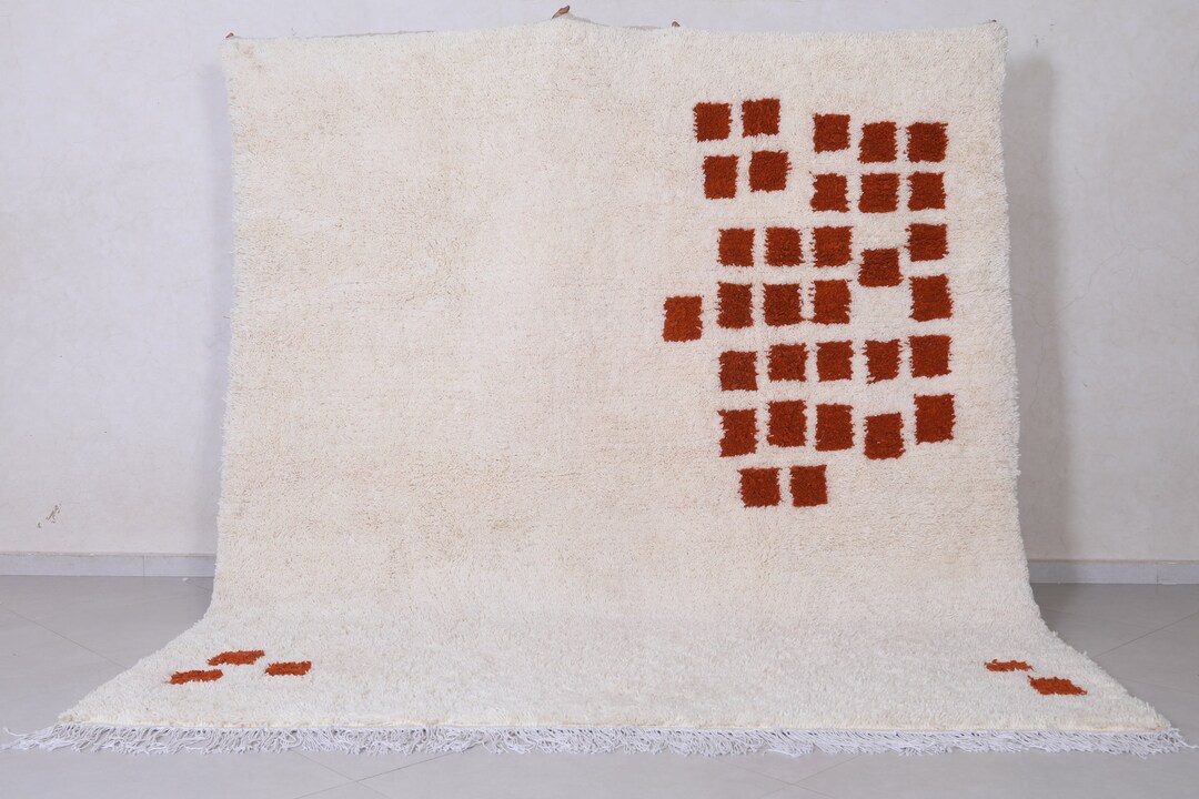 Checkered Rug - Moroccan Rug Checkered - Red Checkered Rug - Handmade ...