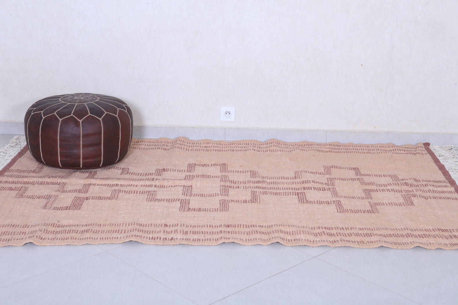 Moroccan Kilim Rug 4.5 X 7.7 Feet Handmade Rug Beige Moroccan Rug Wool ...