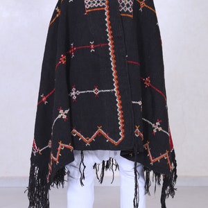 Black Hooded Cape Burnous Berber Burnous Berber Cape Moroccan Burnous ...