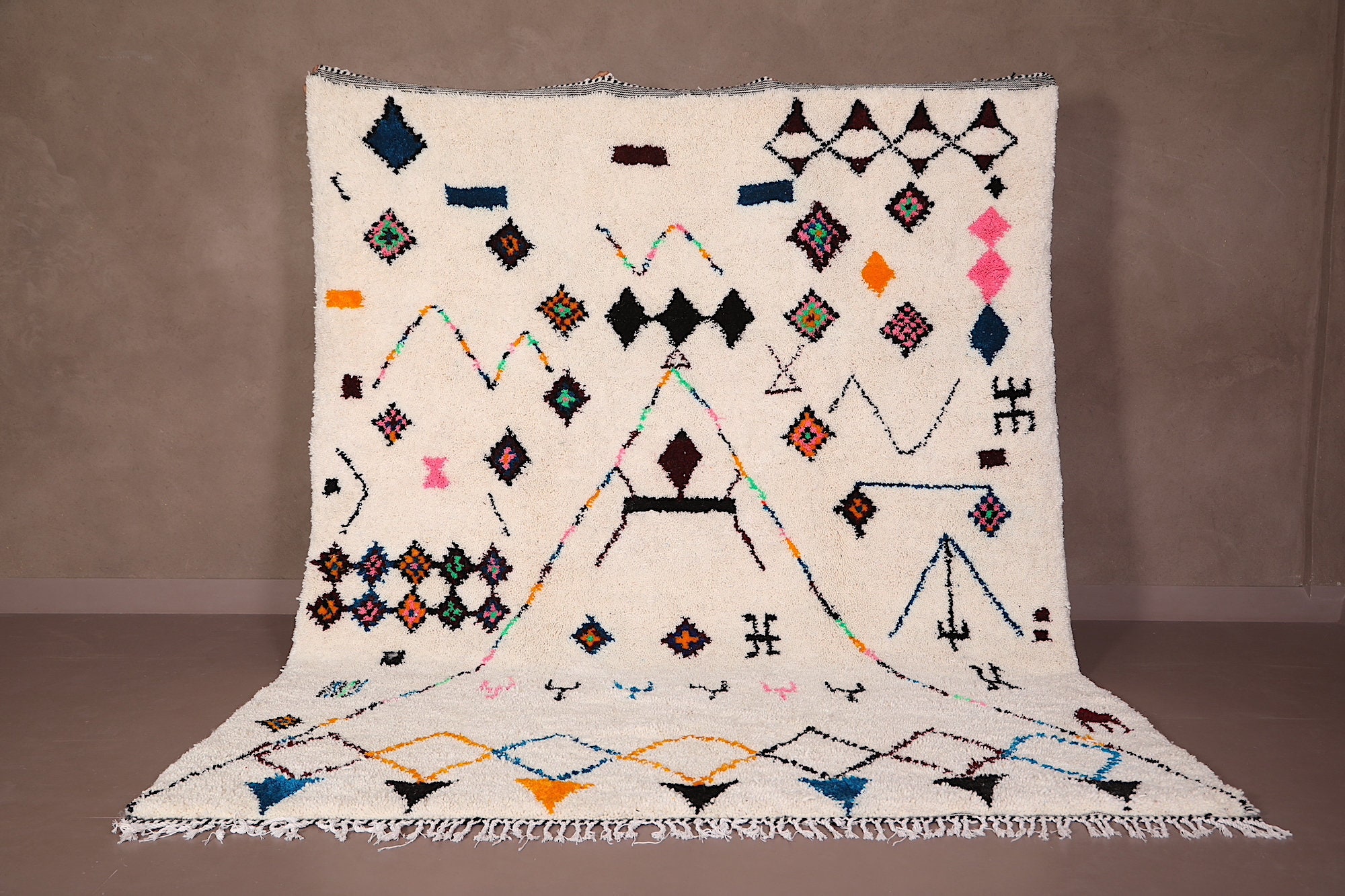 Moroccan rug hand knotted Wool Berber rug Beni ourain rug | Etsy