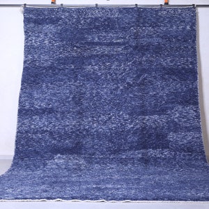 Beni Ourain Blue Rug Moroccan Rug Solid Blue Rug Custom Area Rug Berber ...