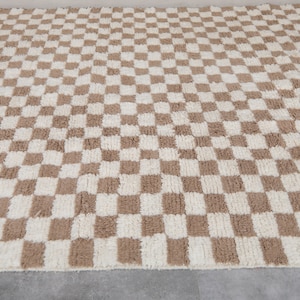 Checkered Brown Rug - Moroccan Rug - Checkered Rug - Brown Checkered ...