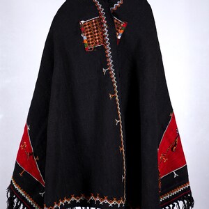 Black Moroccan Cape Burnous Berber Burnous Berber Cape Moroccan Burnous ...