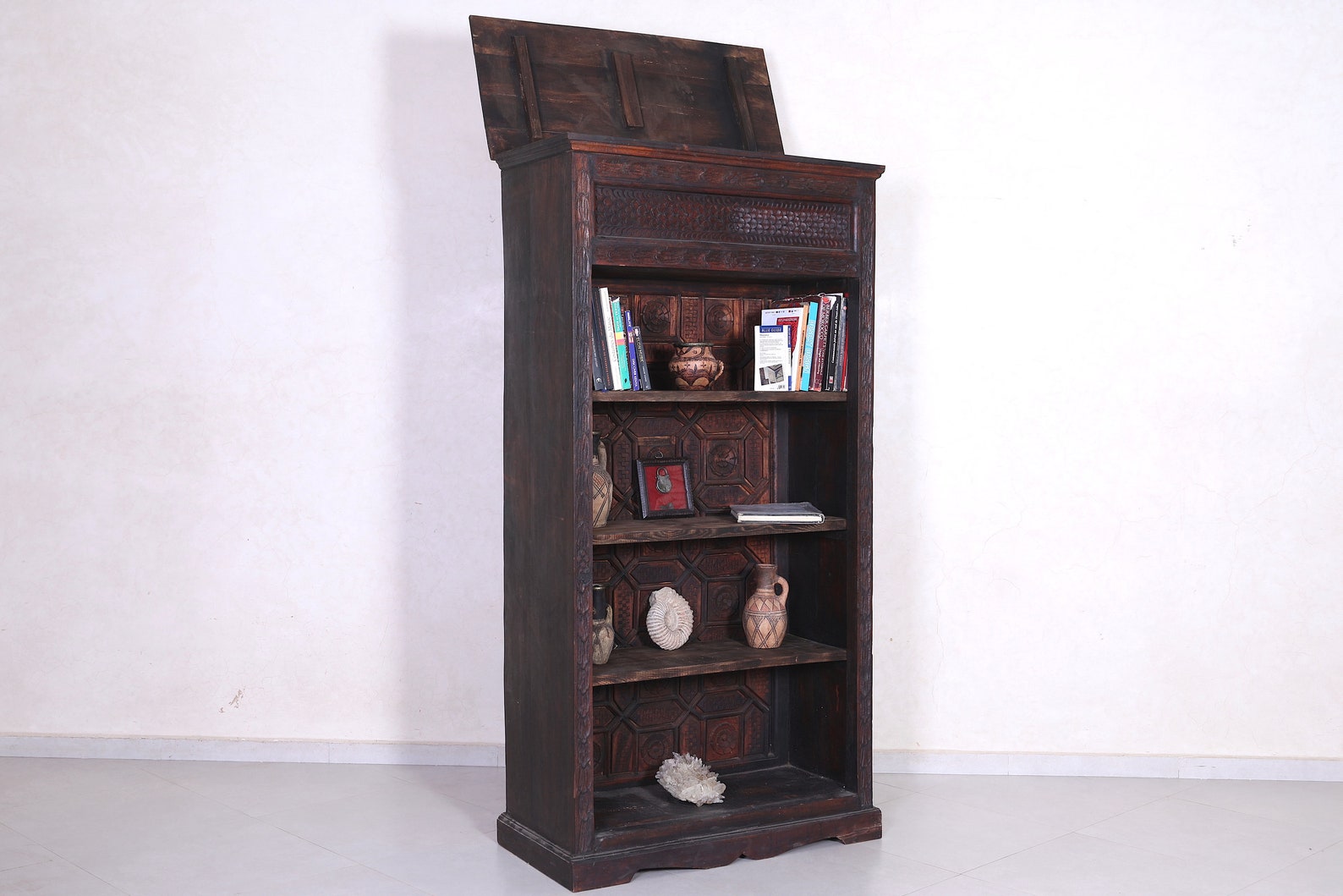 Wooden Library Handmade Library Wooden Bookshelf Home - Etsy