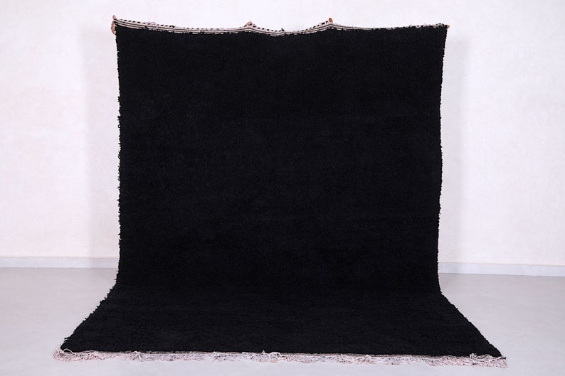 Moroccan Black Rug Solid Black Rug Plain Black Rug Wool - Etsy