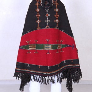 Black Moroccan Cape Burnous Berber Burnous Berber Cape Moroccan Burnous ...