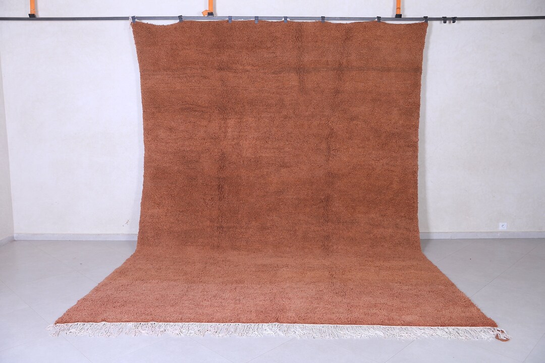 Moroccan Terracotta Rug Terracotta Solid Rug Wool Berber Rug Custom Rug ...