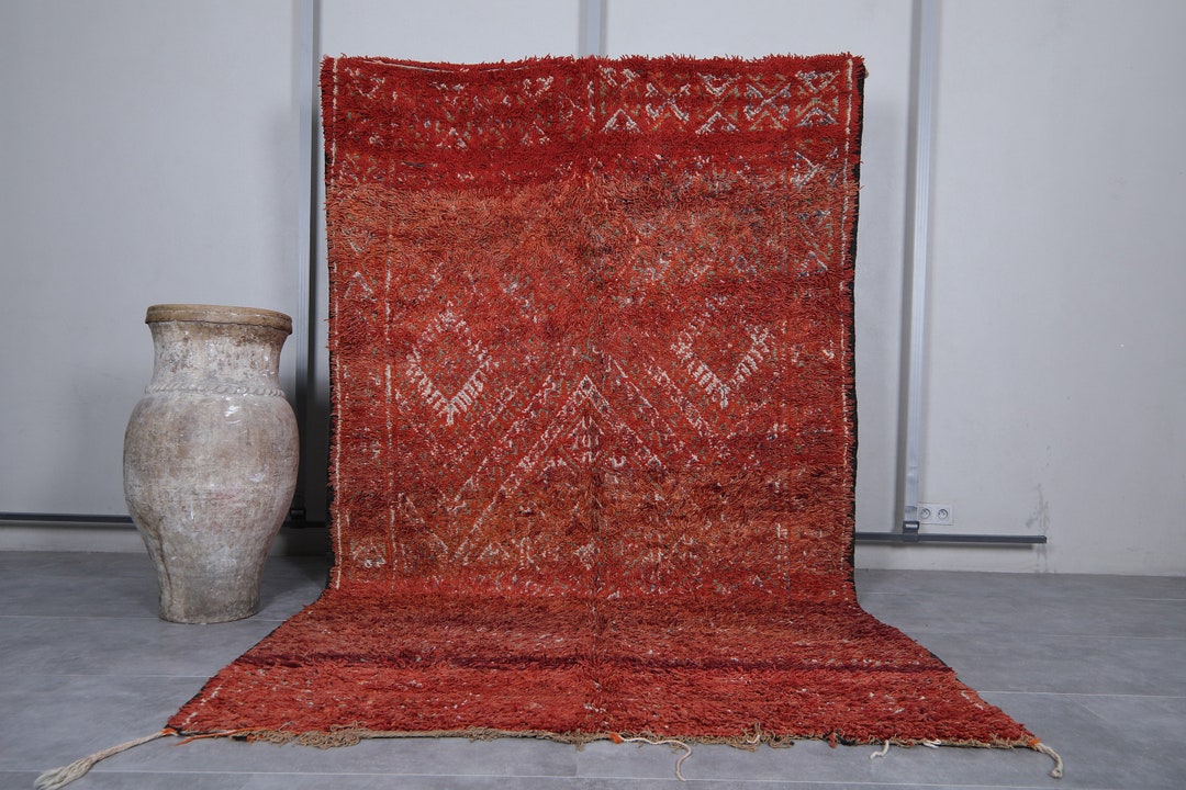 Vintage Moroccan Rug 6 X 10.6 Feet Boujaad Rug - Morocco Rug - Handmade ...