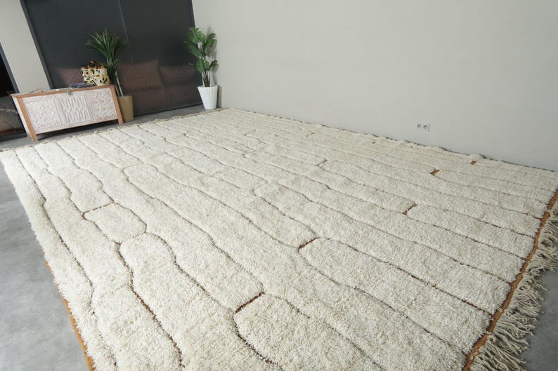 Beni Ourain Rug Hand Knotted - Moroccan Rug - Wool Berber Rug - Custom ...