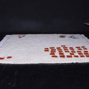 Checkered Rug - Moroccan Rug Checkered - Red Checkered Rug - Handmade ...